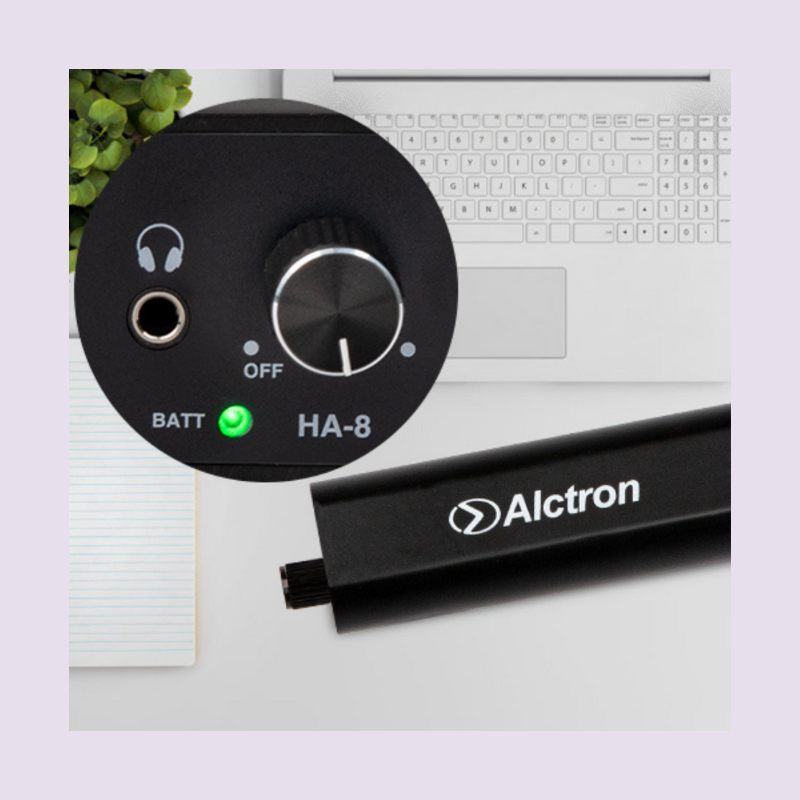 Alctron – HA-8P Mini Headphone Amplifier & Belt Pack – Black | Aurem Audio